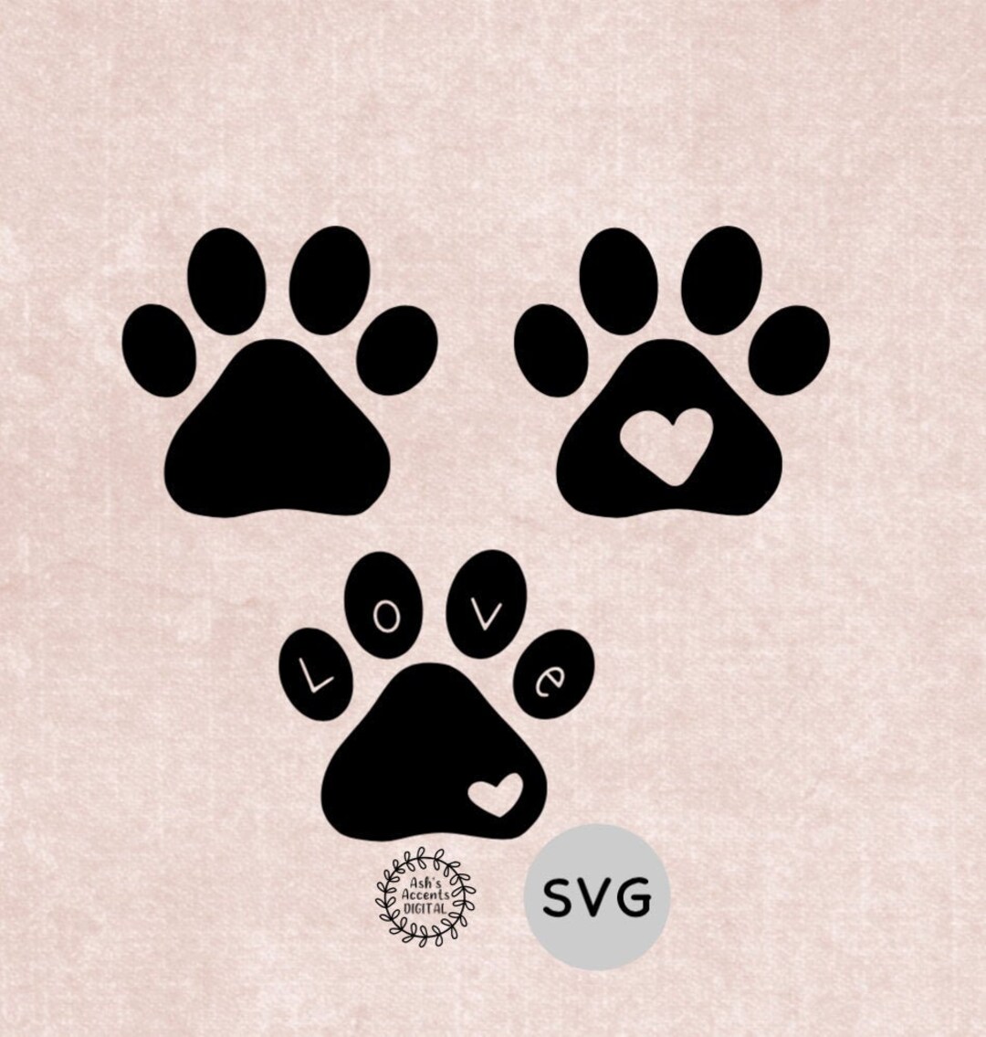 Paw Prints SVG, Cricut Cut File, Dog SVG, Paw Print Bundle, Digital ...
