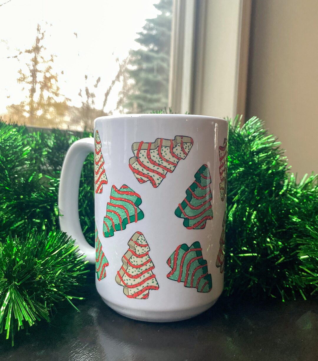 Little Christmas Tree Cake Mug, Festive Christmas Tree Mugs, Christmas ...