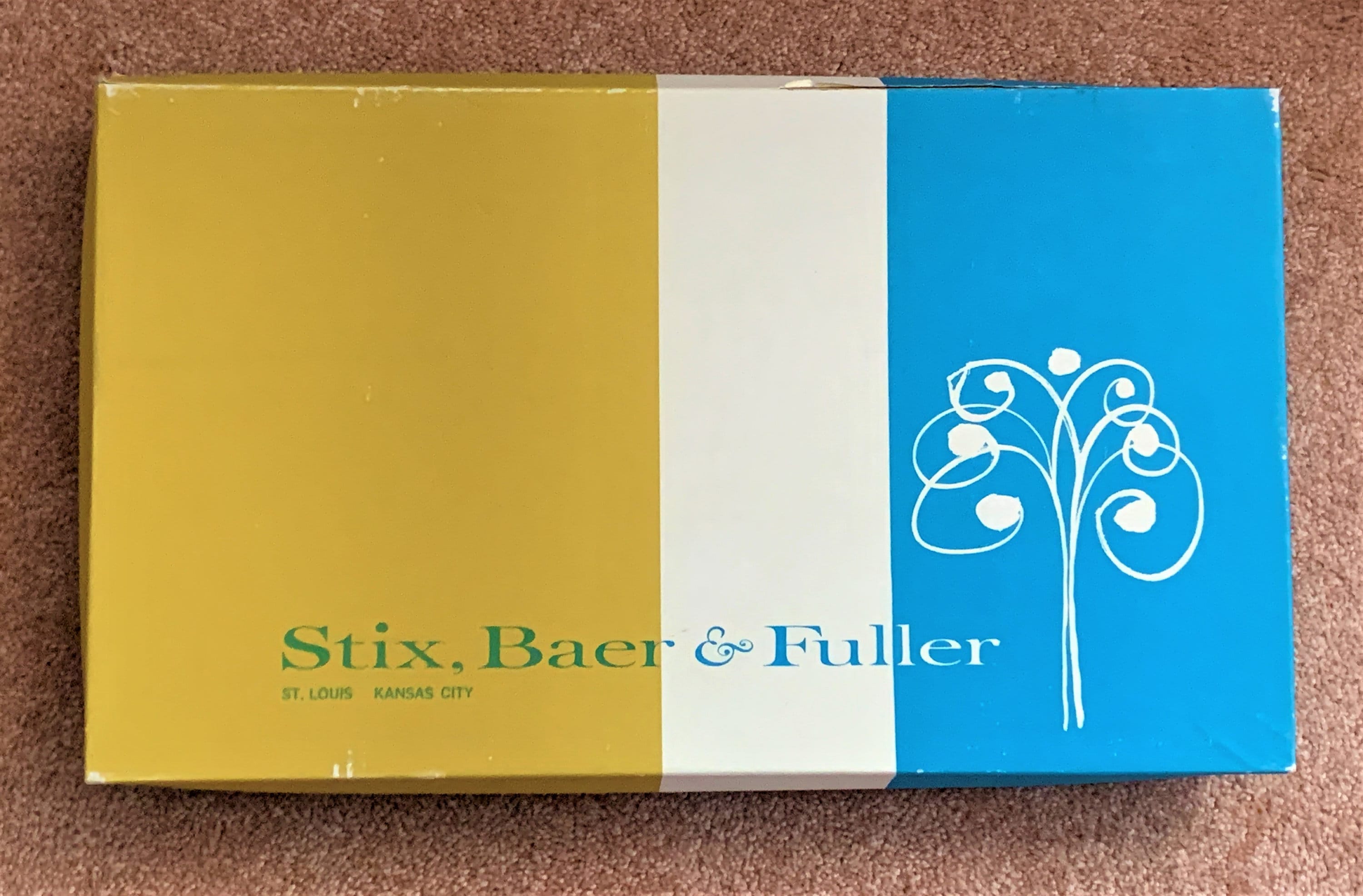 Vintage Stix Baer & Fuller Box St Louis Kansas City Blue White Gold ...
