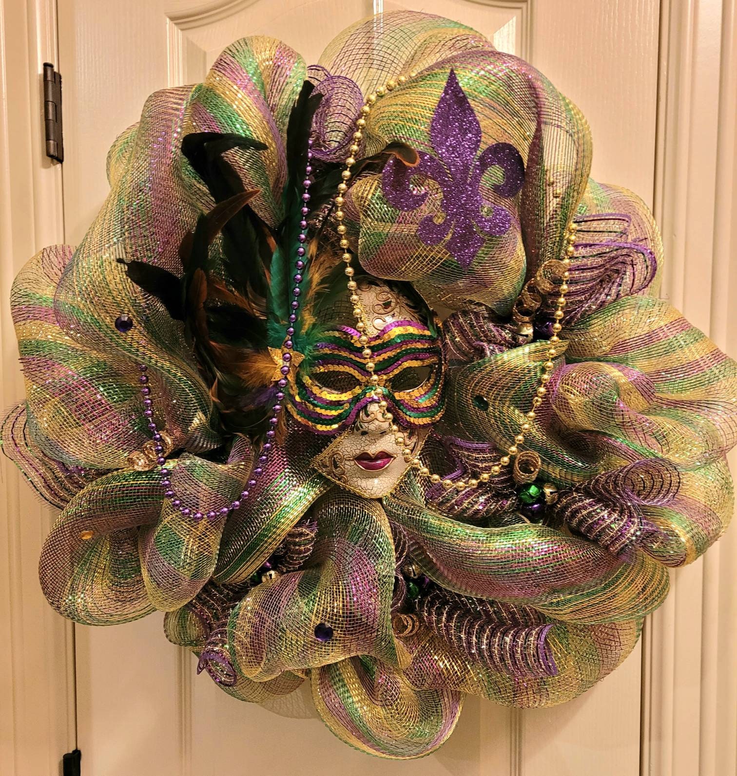 Mardi Gras Wreath Masquerade Wreath Full Face Mardi Gras | Etsy