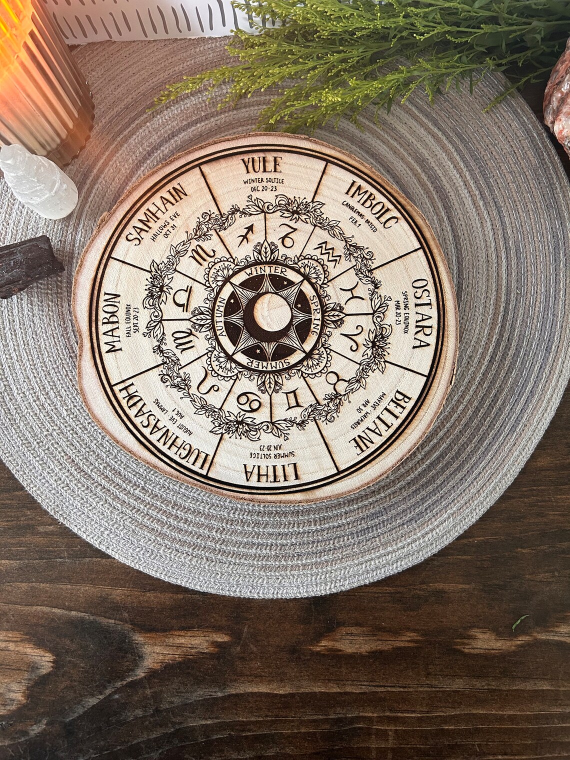 Wood Slice Wheel of the Year - Etsy