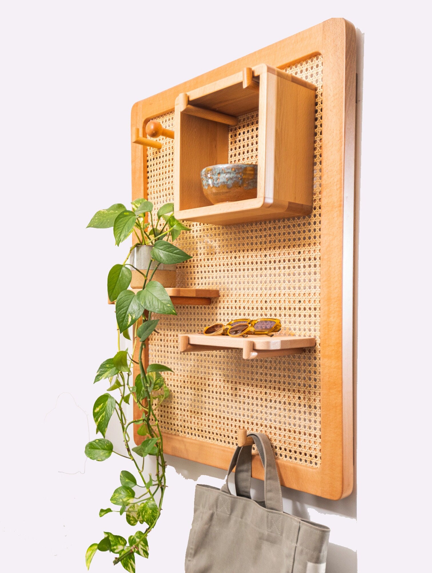Scandinavian Modular Floating Shelves, Versatile Beech Wood Wall Shelf ...
