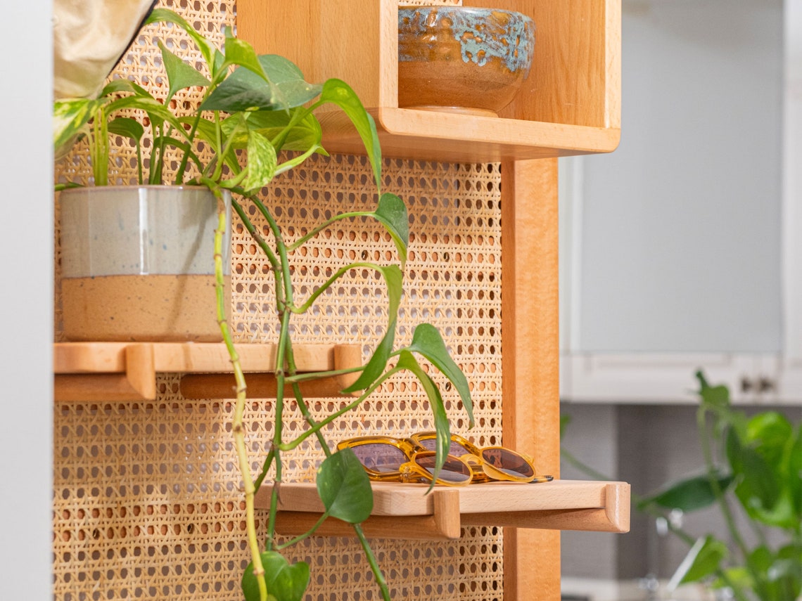 Scandinavian Modular Floating Shelves, Versatile Beech Wood Wall Shelf ...
