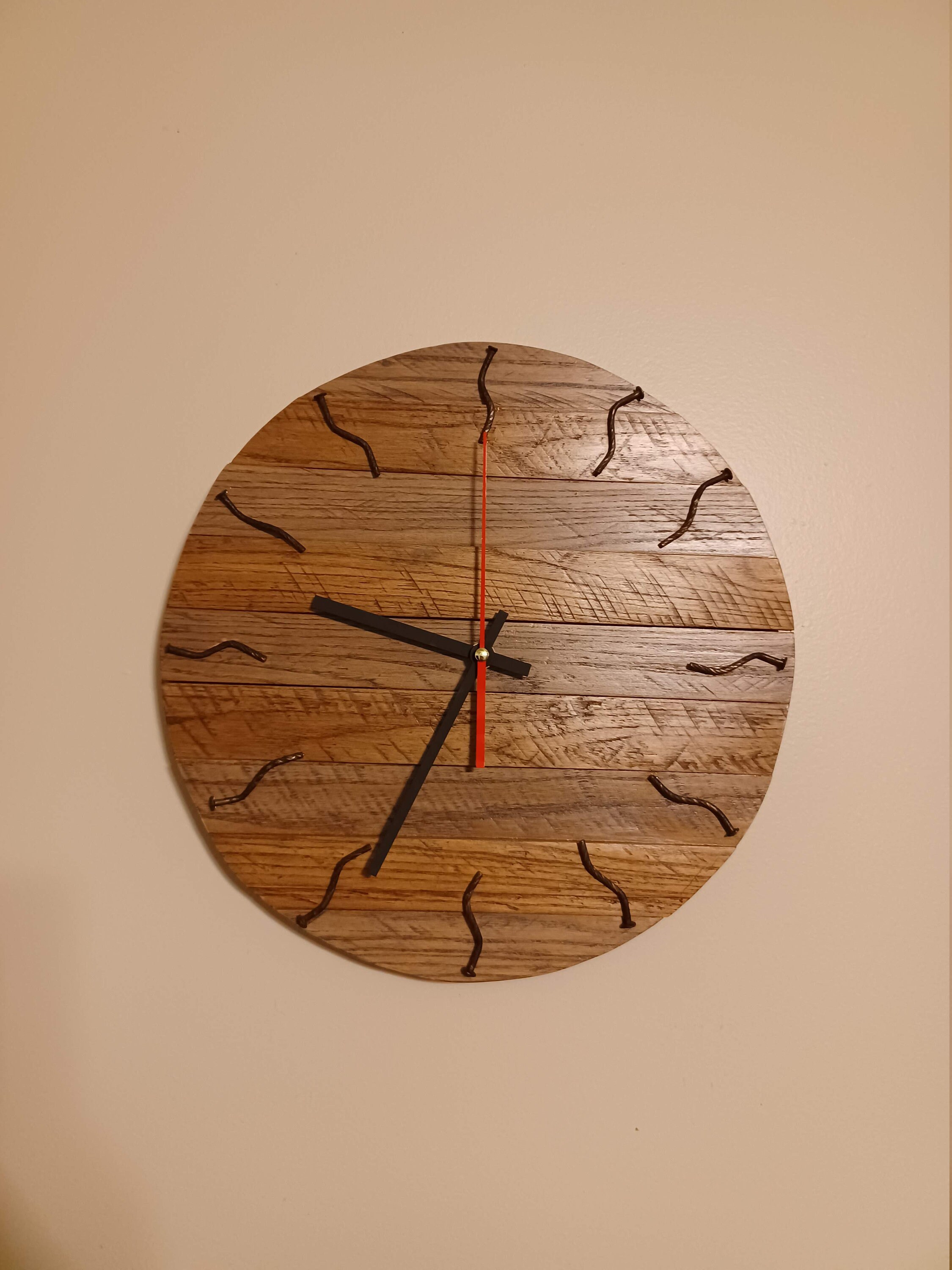 12.5" Wall Clock in Reclaimed Curved Wood - Etsy