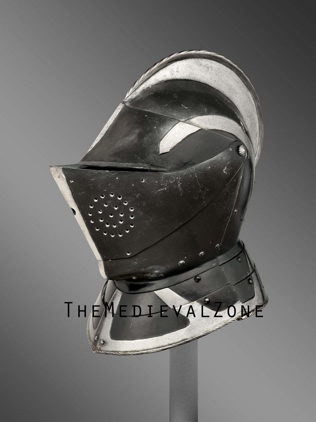 Authentic Medieval Knight Helmet Medieval Black Armour - Etsy