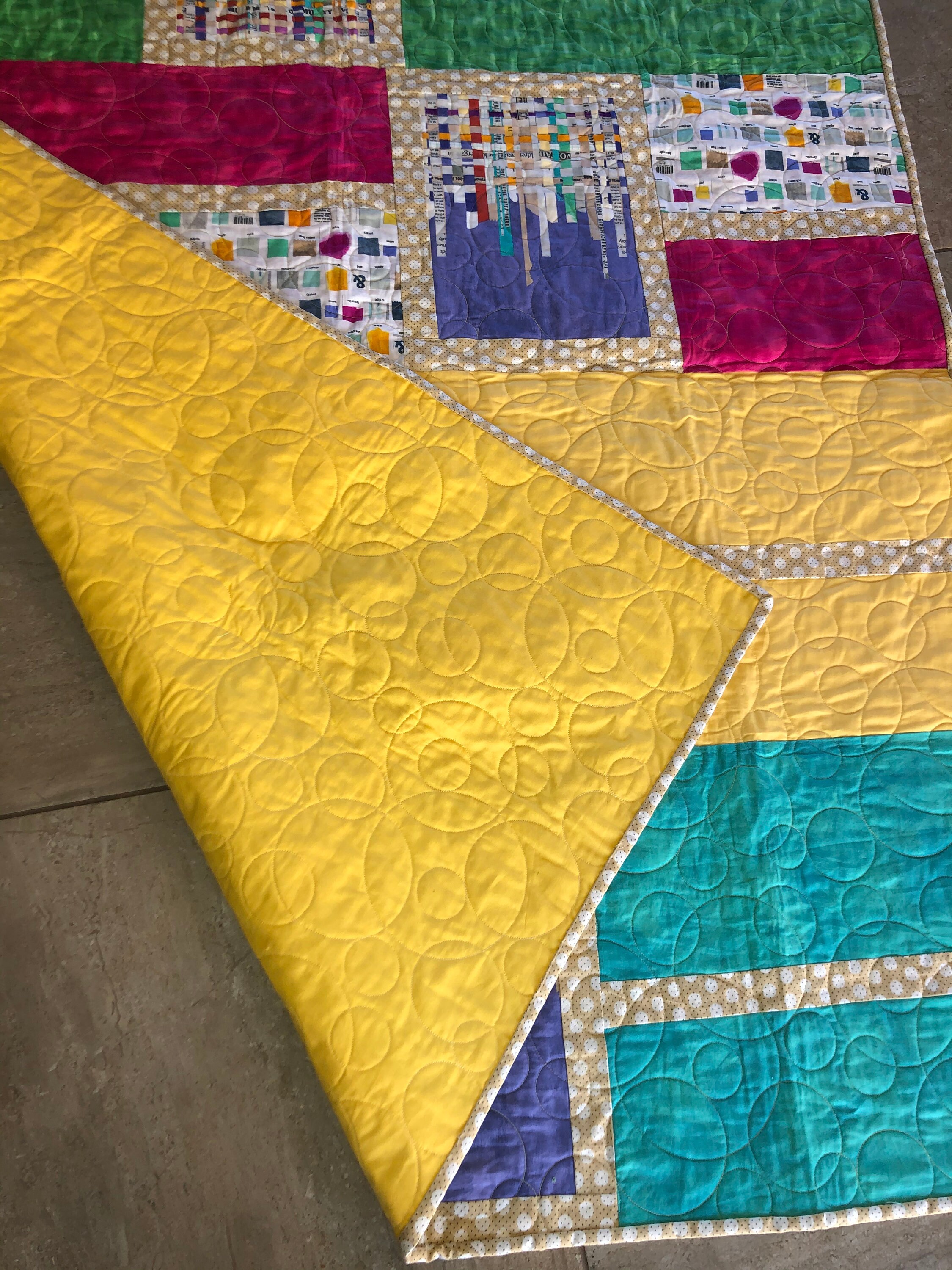Colorful Quilted Lap Throw - Etsy