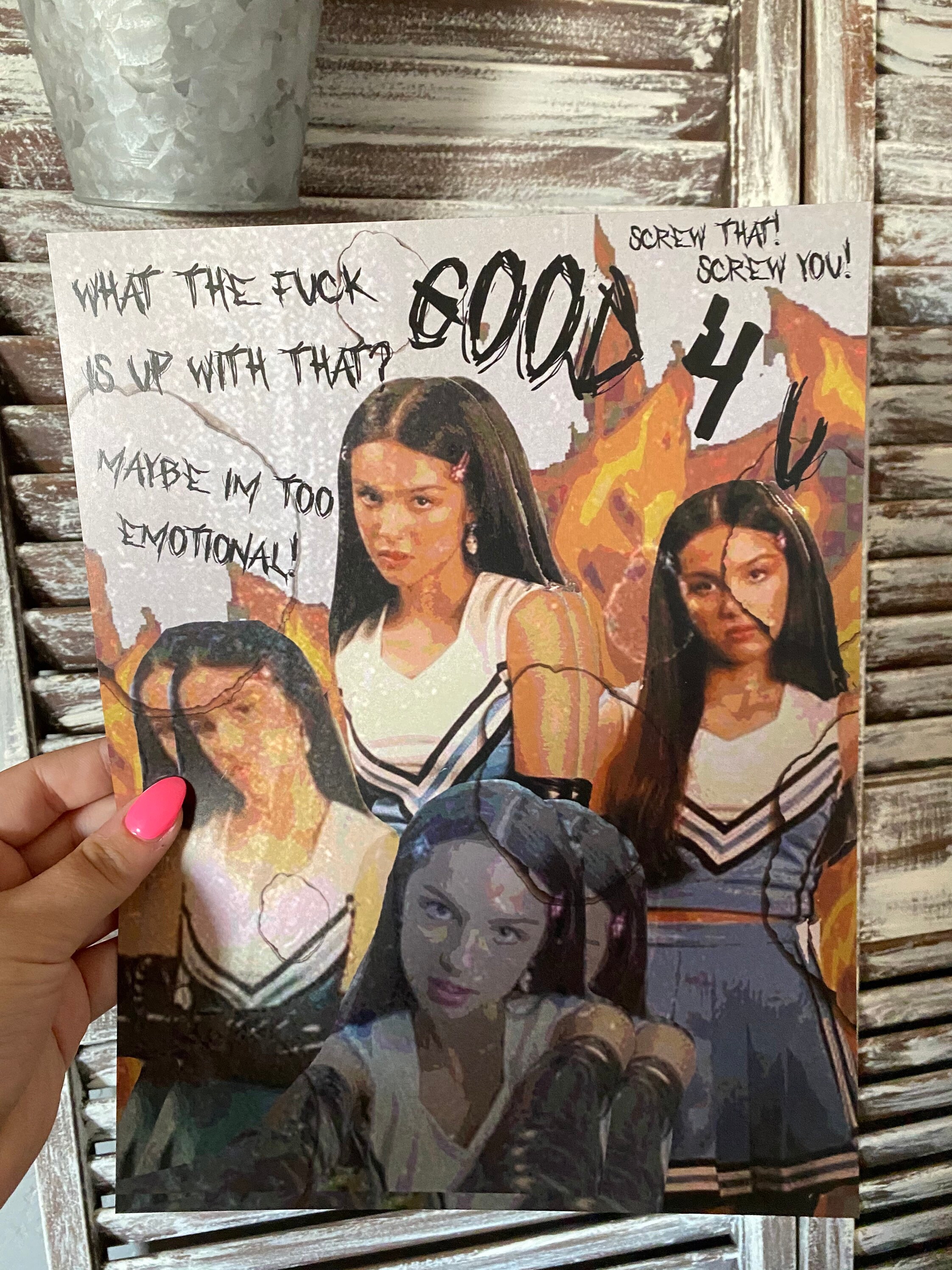 Olivia Rodrigo Good 4 U Burnt Inspired Poster Print | Etsy