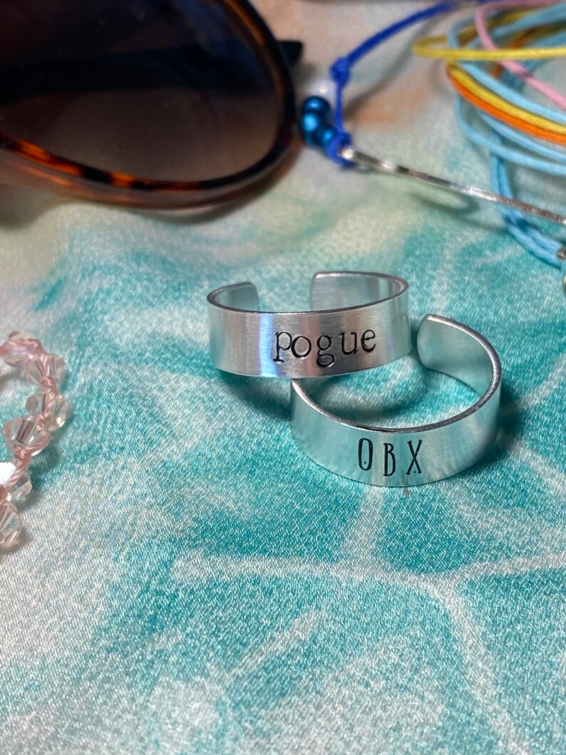 Outerbanks Inspired Handstamped Rings - Etsy