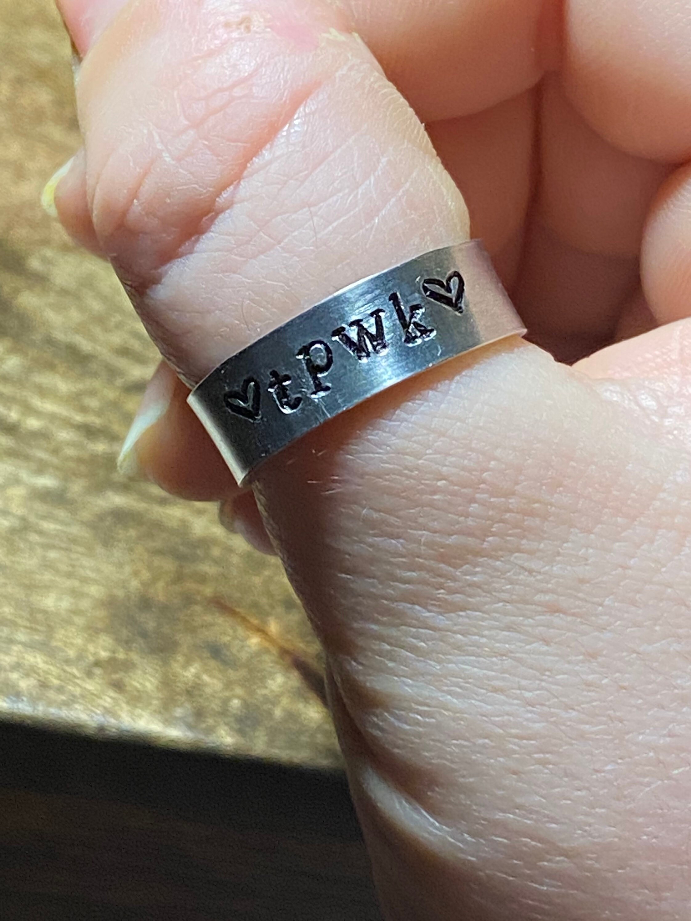 Treat People With Kindness TPWK Hand Stamped Ring - Etsy