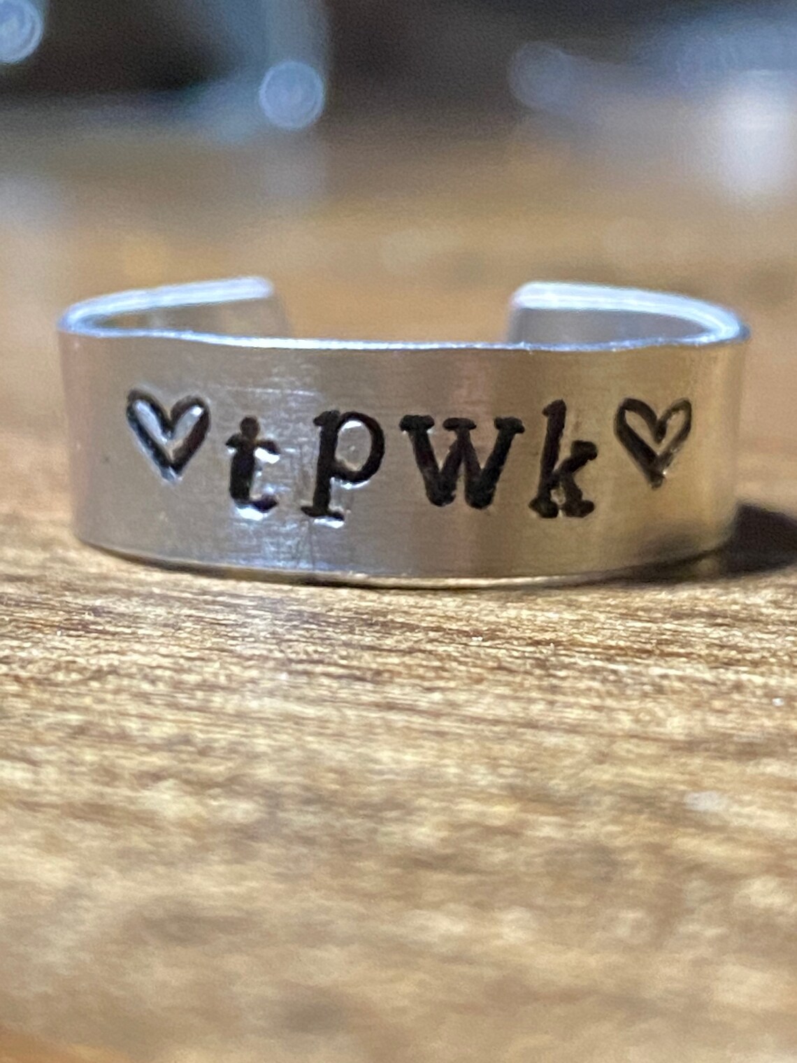 Treat People With Kindness TPWK Hand Stamped Ring - Etsy