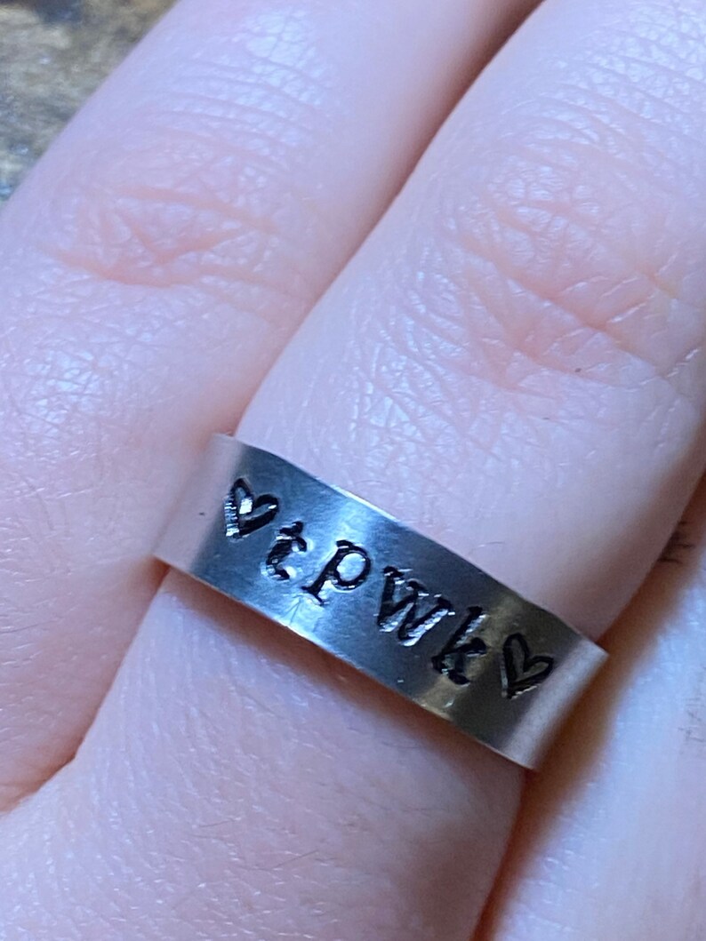 Treat People With Kindness TPWK Hand Stamped Ring - Etsy