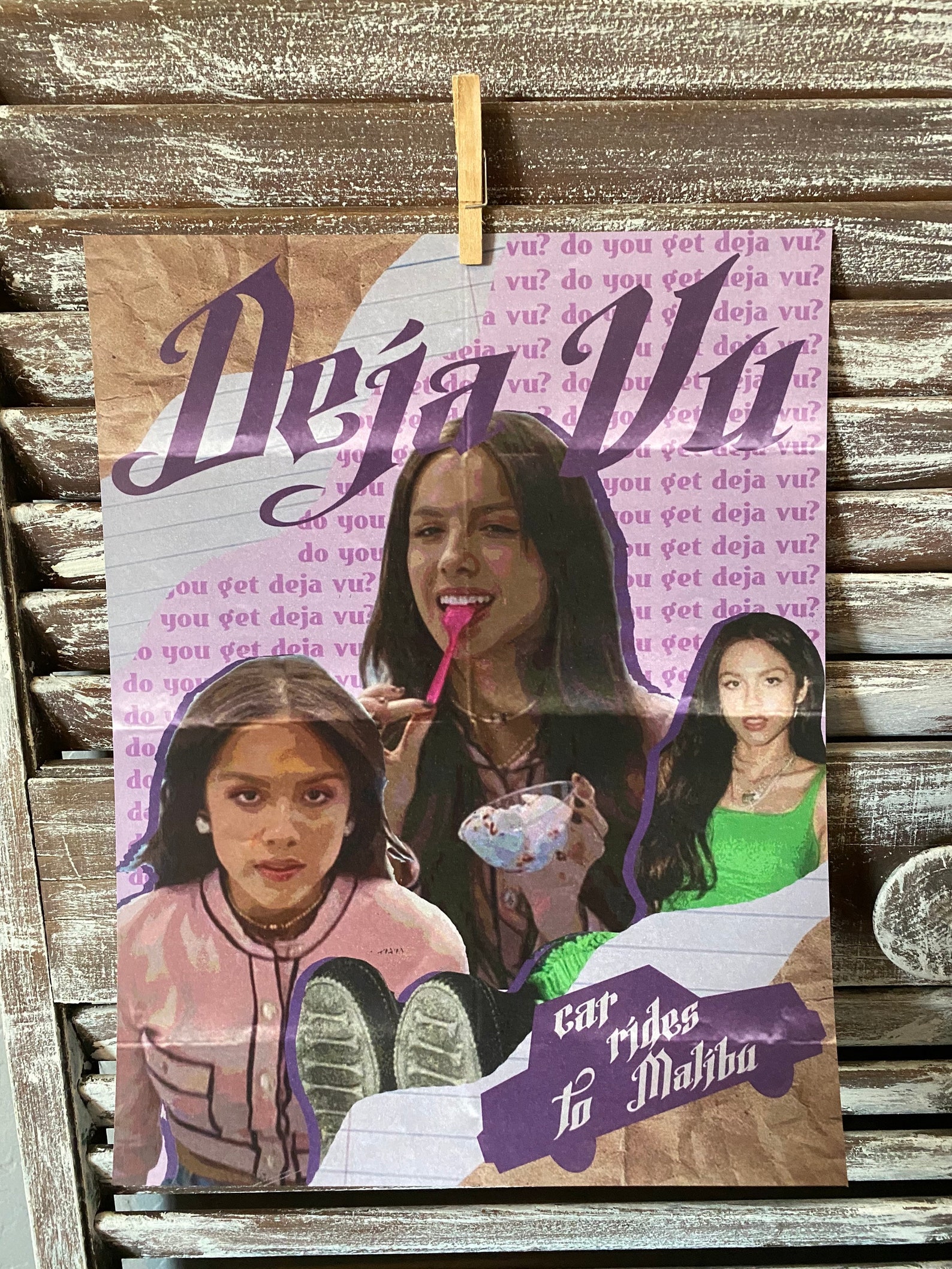 Olivia Rodrigo Car Rides to Malibu Deja Vu Inspired Poster - Etsy