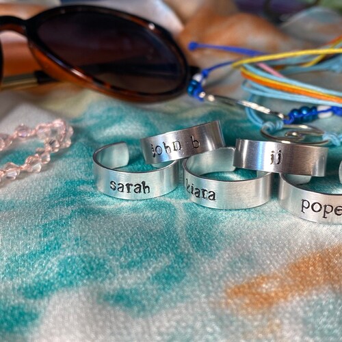 Outerbanks Inspired Handstamped Rings - Etsy