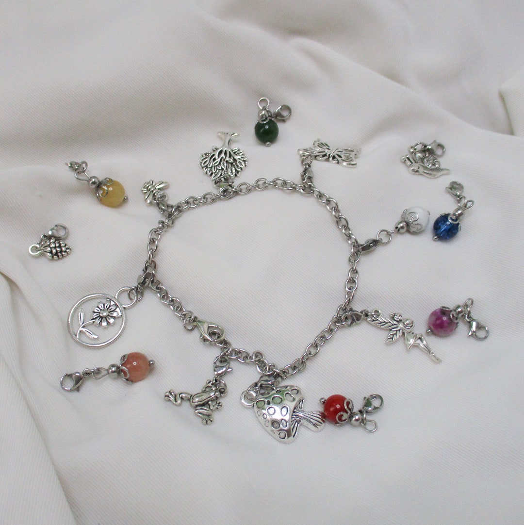 Fae Charm Bracelet With Choice of Charms & Stone or Crystal Beads ...