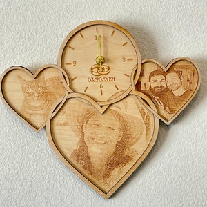 Heart Clock SVG Cut File, Glowforge Laser Cut Plans (digital Download ...