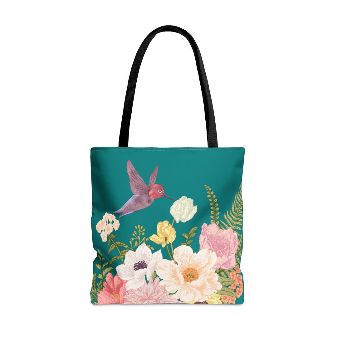 Teal Hummingbird Tote Bag - Etsy