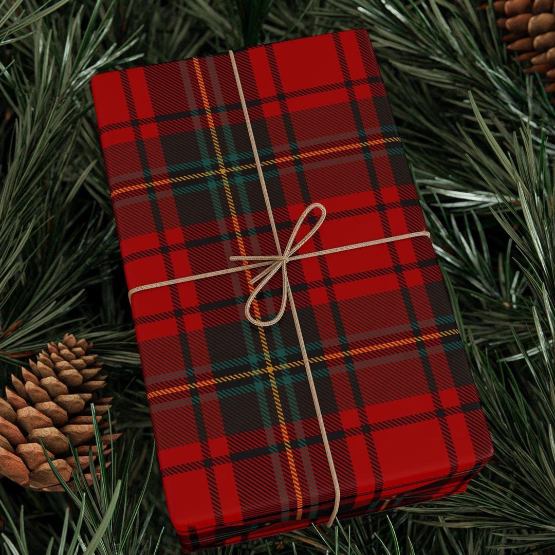 Traditional Plaid Christmas Gift Wrapping Paper Roll - Etsy