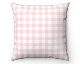 Pink Check Pillow | Etsy