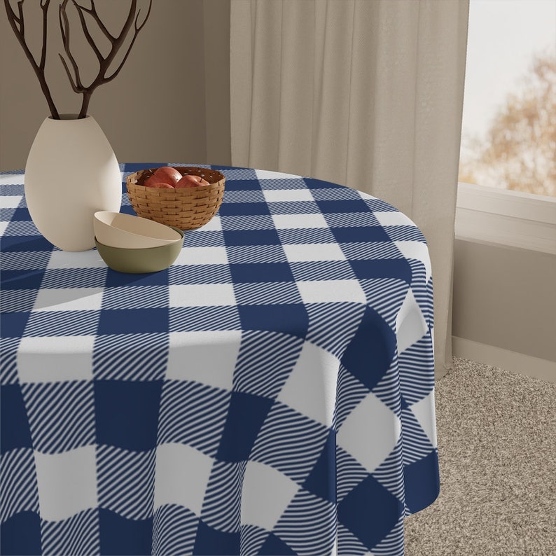 Blue Gingham Buffalo Check Table Cloth - Etsy