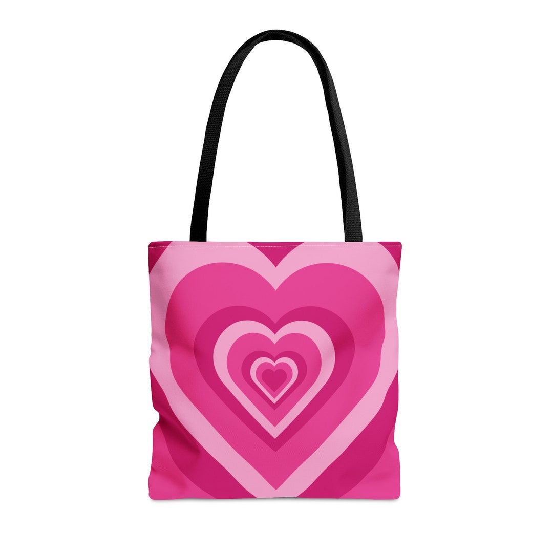 Preppy Aesthetic Hot Pink Hearts Wallpaper Canvas Tote Bag - Etsy