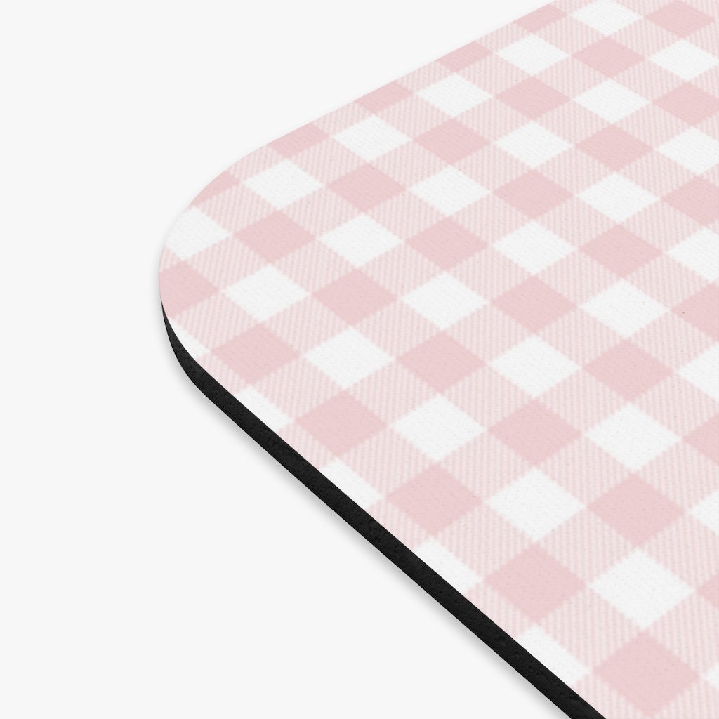 Aesthetic Desk Decor Pink Mouse Pad Gingham Check rectangle - Etsy