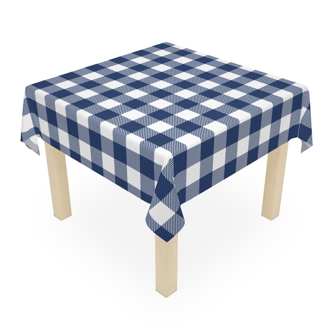 Blue Gingham Buffalo Check Table Cloth - Etsy