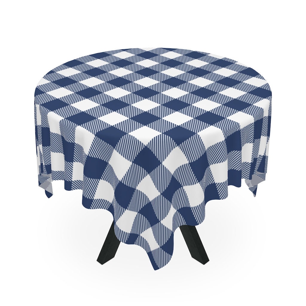 Blue Gingham Buffalo Check Table Cloth - Etsy