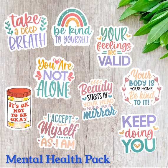 Mental Health Vinyl Sticker Decal Pack - Etsy