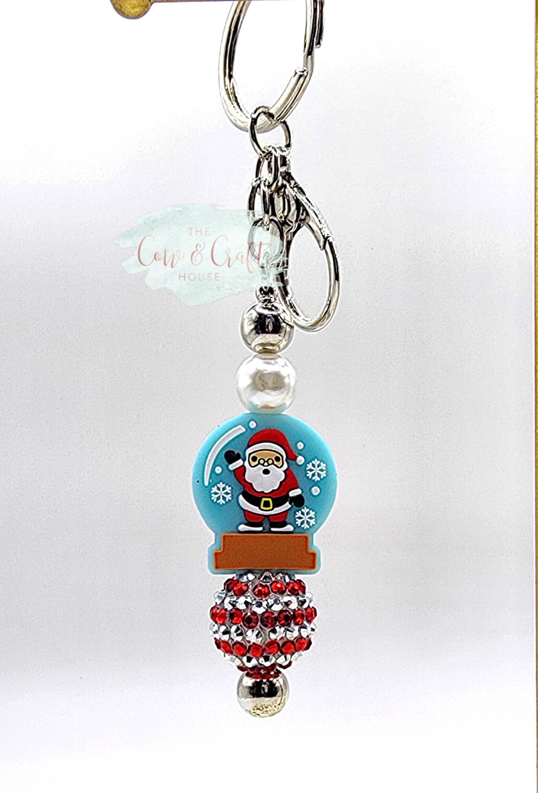 Santa Clause Keychain Christmas Keychain Holiday Gift Cute - Etsy