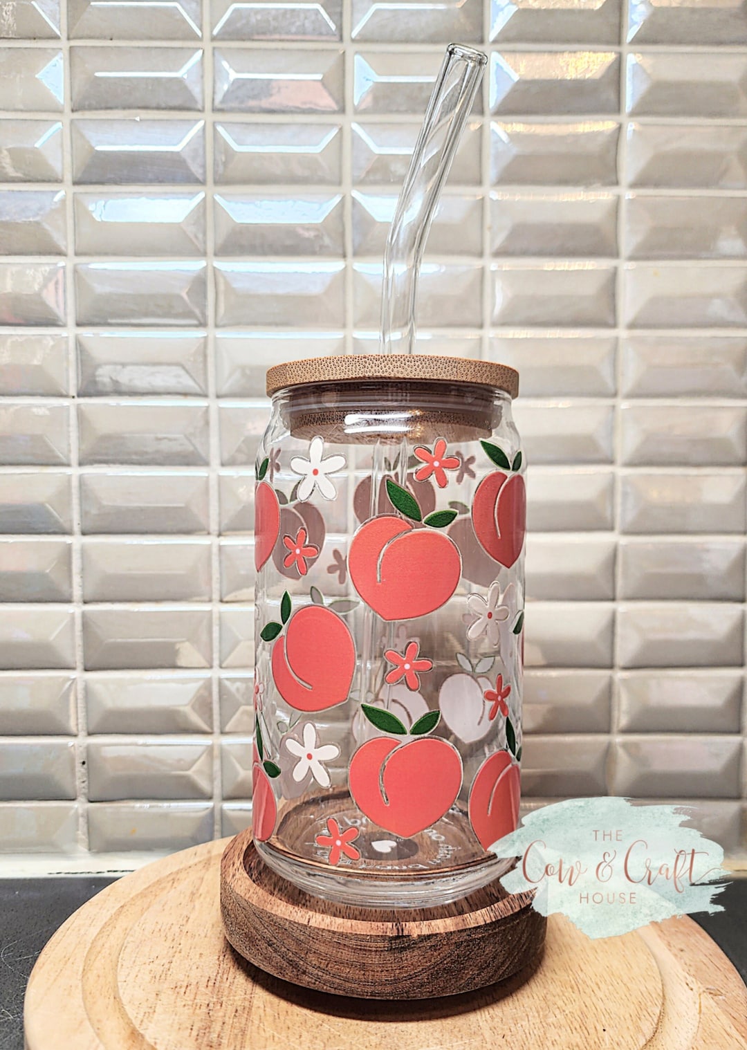 16oz Libbey Glass, Peaches Cup, Glass Peach Cup, Iced Coffee Mugs ...