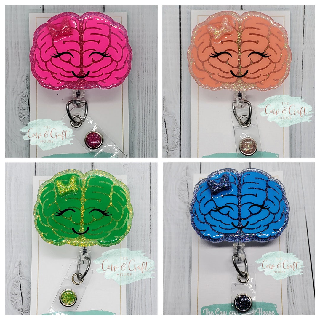 Brain Badge Reel: Glitter Radiology Neurology ID Badge Clip - Etsy UK