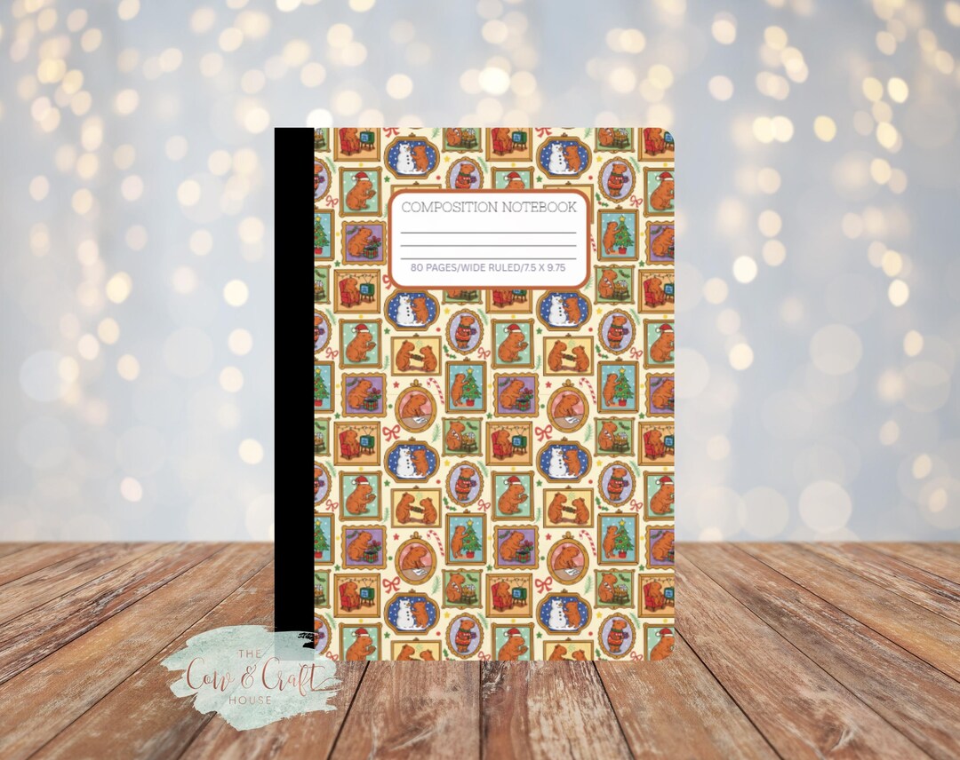 Cute Christmas Capybara Composition Notebook | Holiday Journal - Etsy