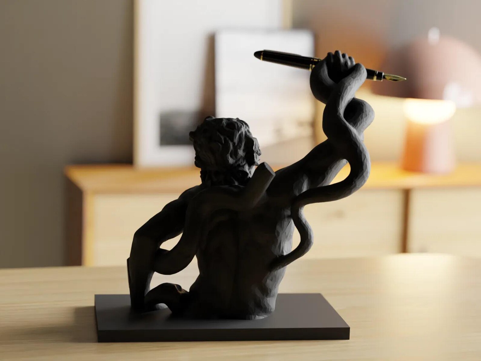Elegant 3D Printed Greek Statue Pen Holder – Unique Desk Accessory for ...