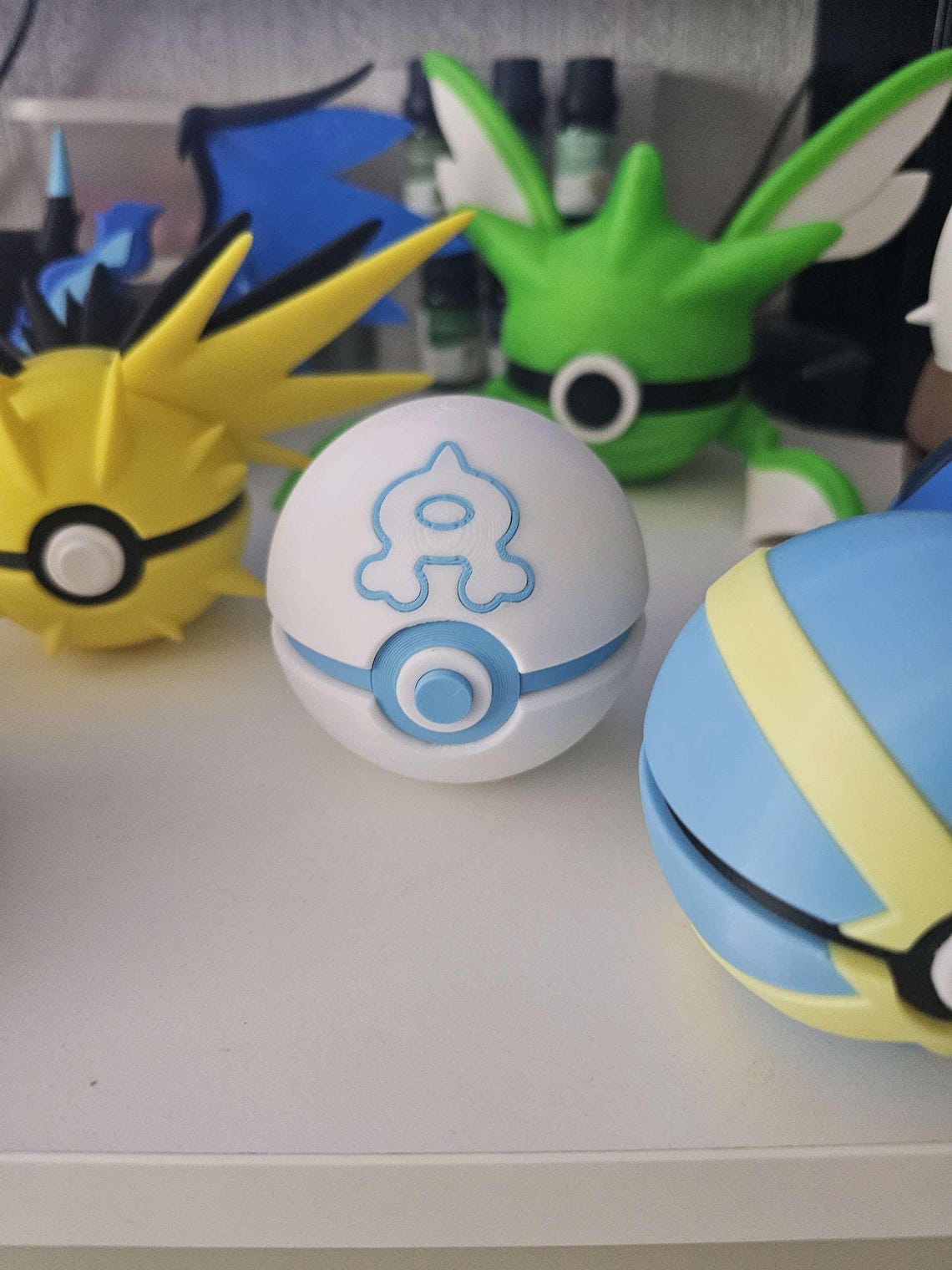 3D Printed Pokeballs | Magma Ball, Nest Ball, Dream Ball, Dark Ball ...