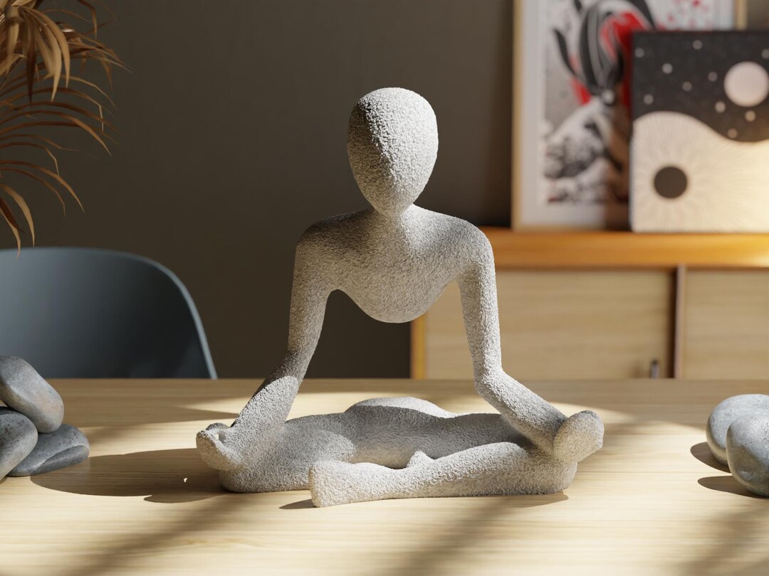 Modern 3D Printed Minimalist Figure Sculpture - Unique Art Decor for ...