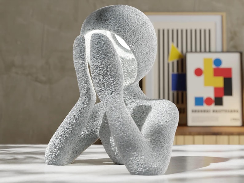 Abstract Face Lamp | 3D Printed Sculpture Light | Modern Art Home Decor ...