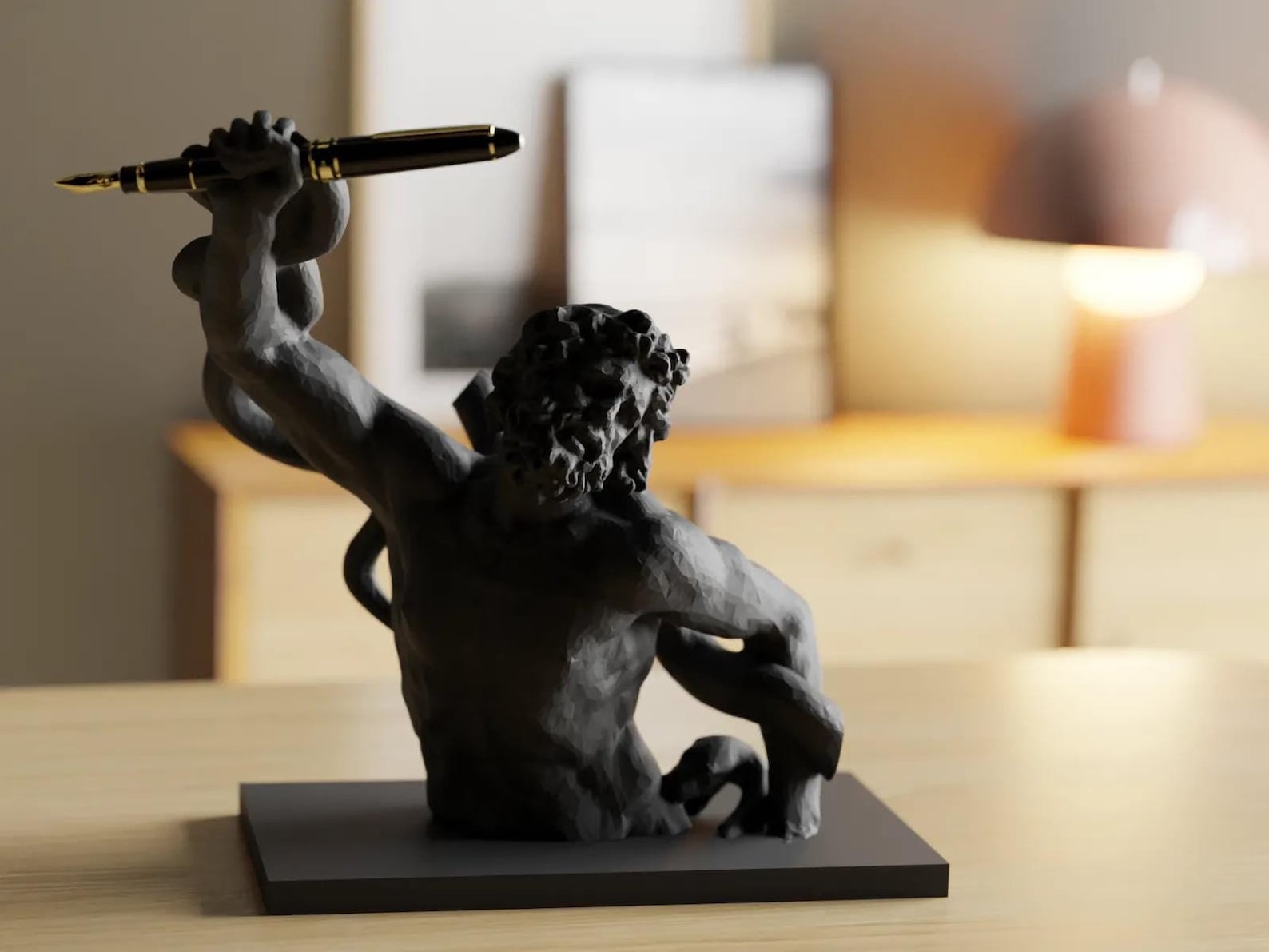 Elegant 3D Printed Greek Statue Pen Holder – Unique Desk Accessory for ...