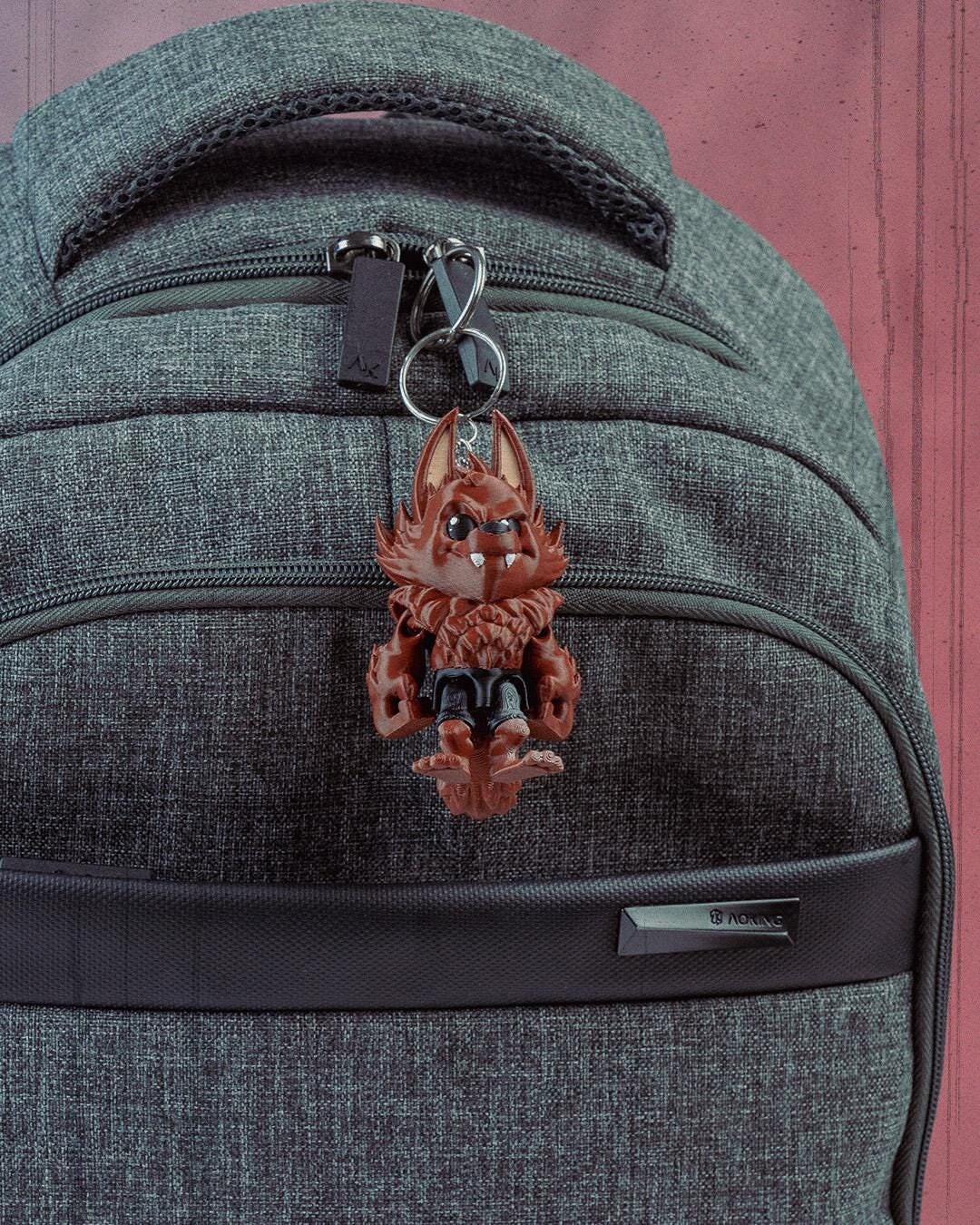 Werewolf Keyring With Movable Parts, Articulated Werewolf for Halloween ...