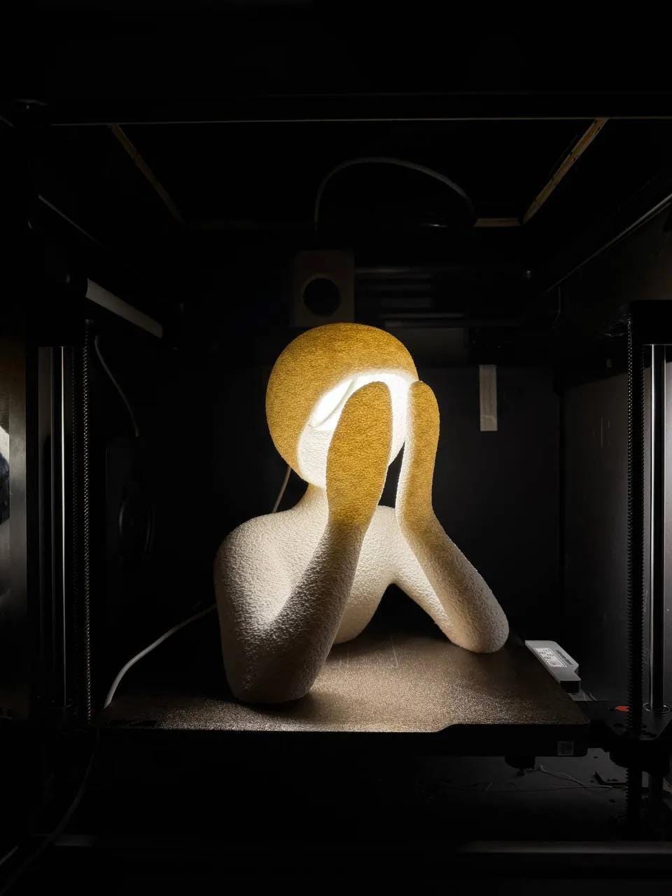 Abstract Face Lamp | 3D Printed Sculpture Light | Modern Art Home Decor ...