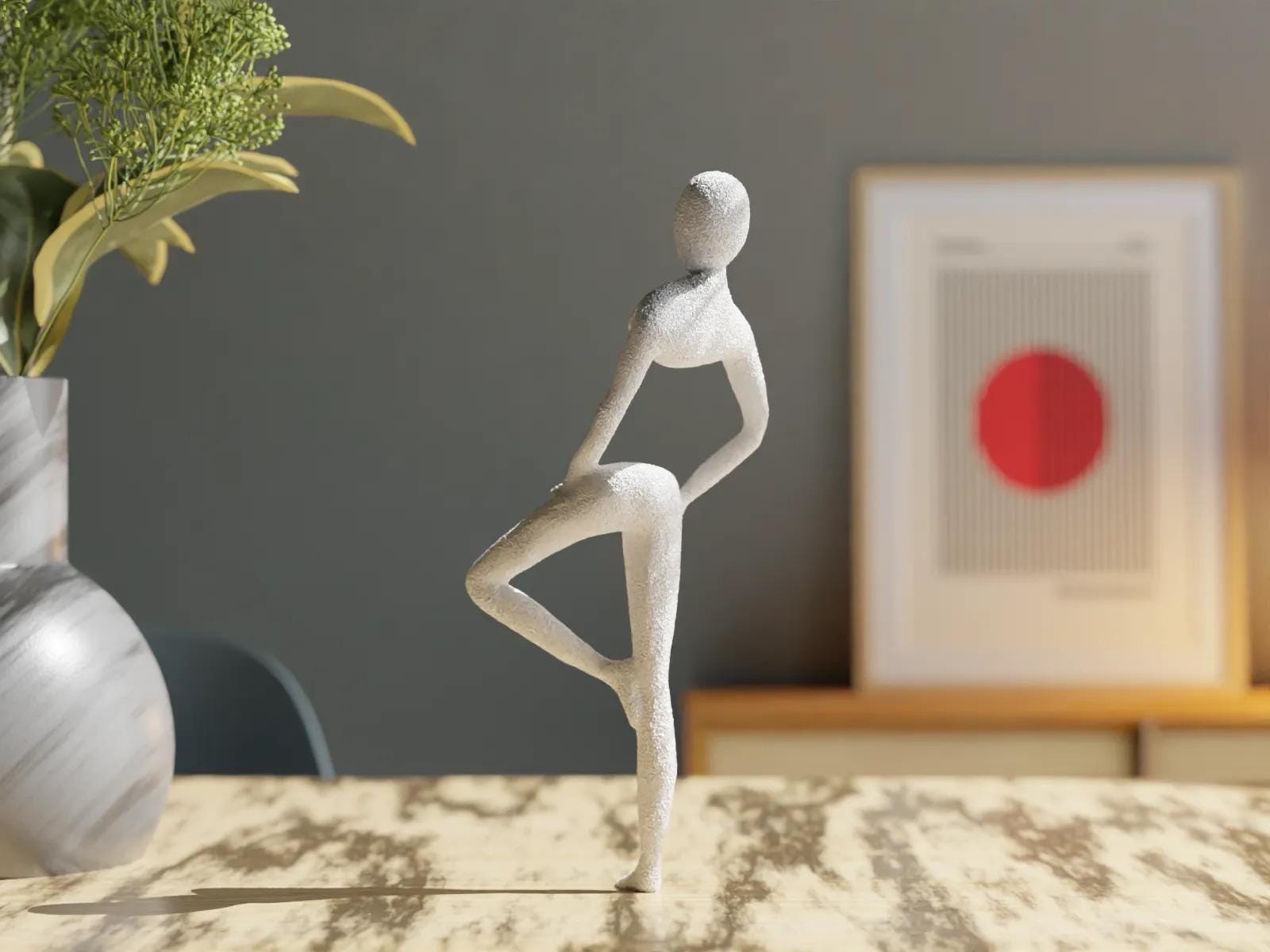 Modern 3D Printed Abstract Figure – Elegant Minimalist Sculpture ...