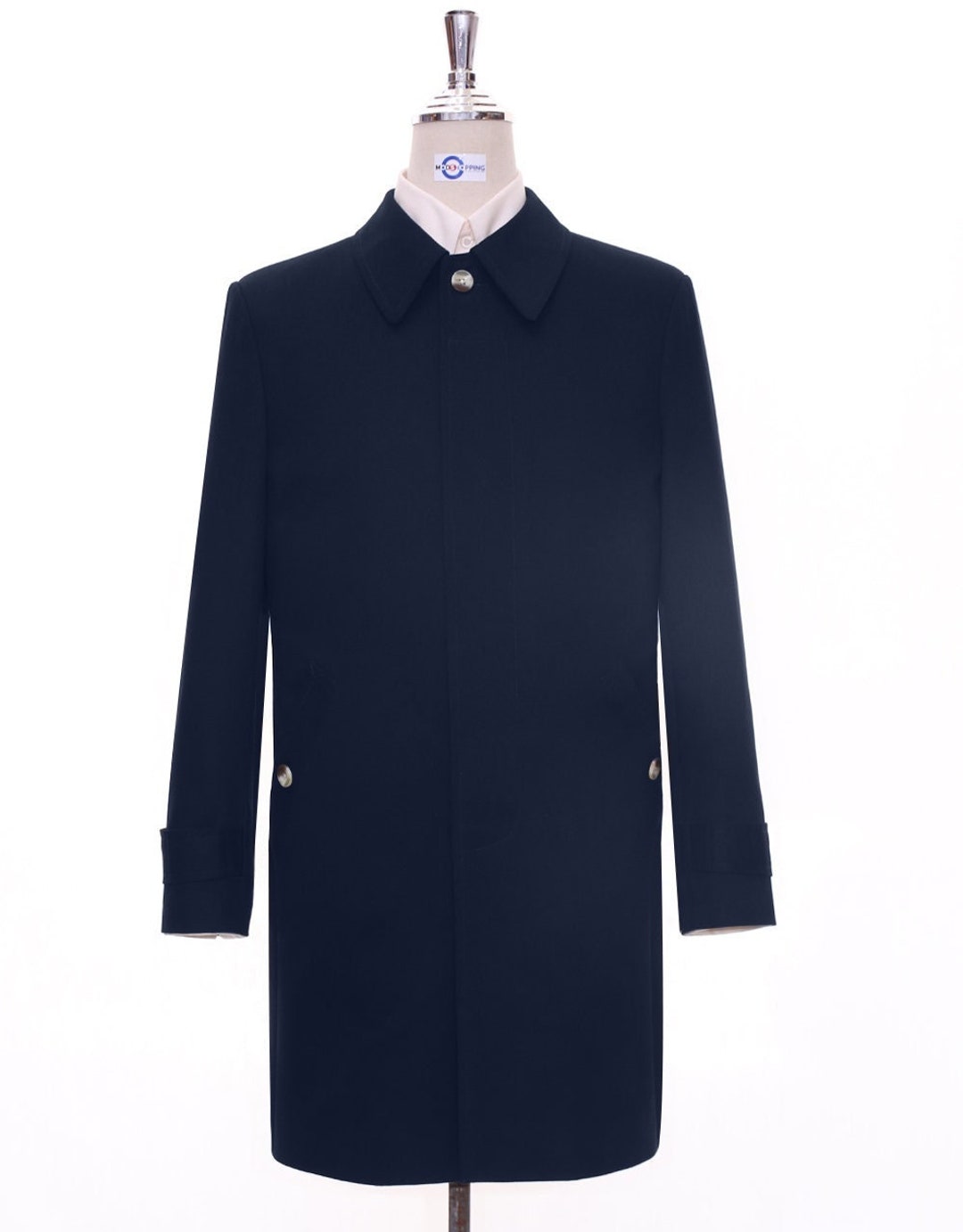 Mod Style Navy Blue Color Mac Coat - Etsy