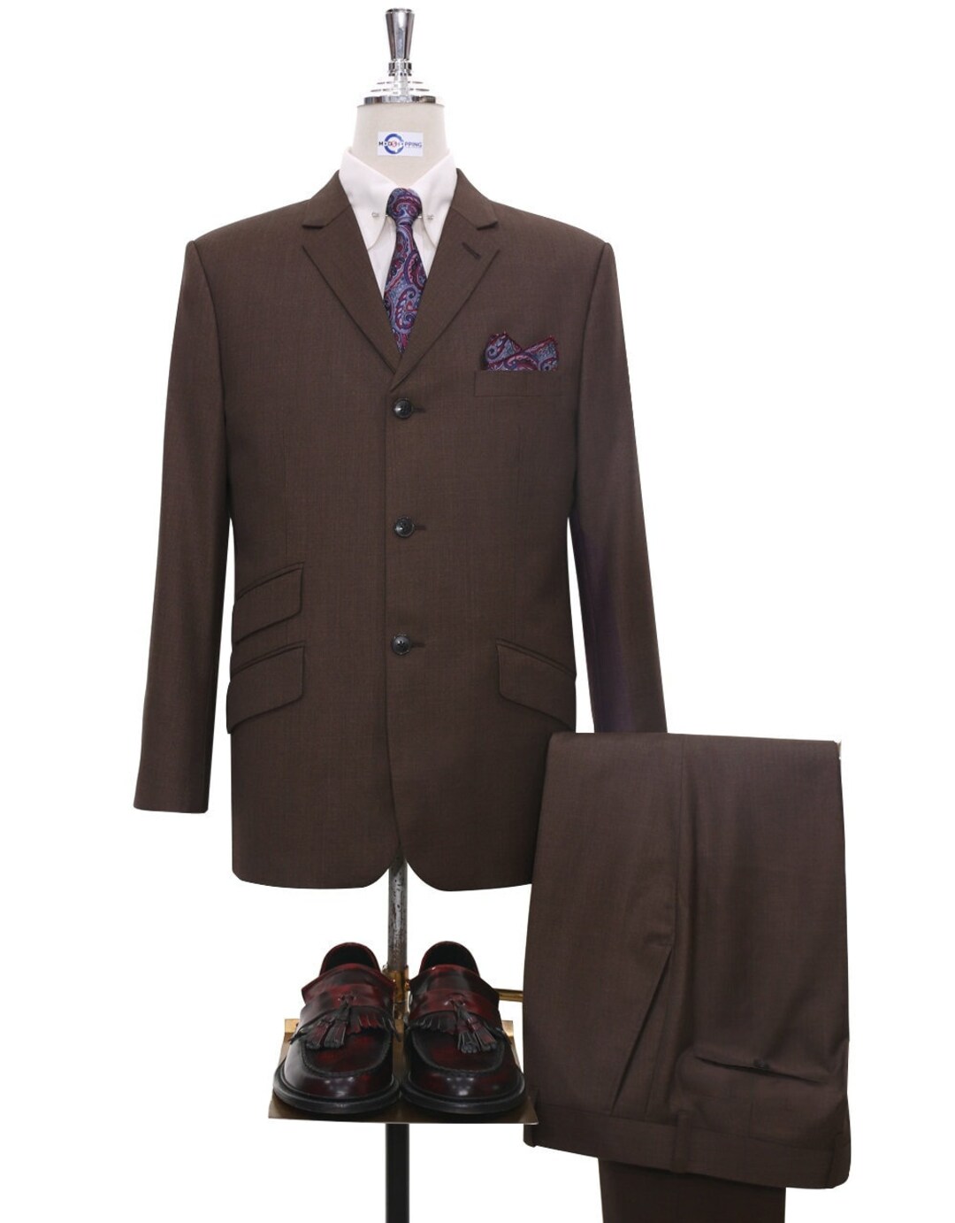 Brown Suit | Vintage Style Brown Mod Suit - Etsy