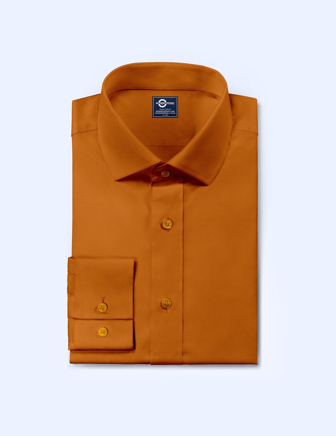 Men's Shirt Orange Color Spread Collar Shirt - Etsy