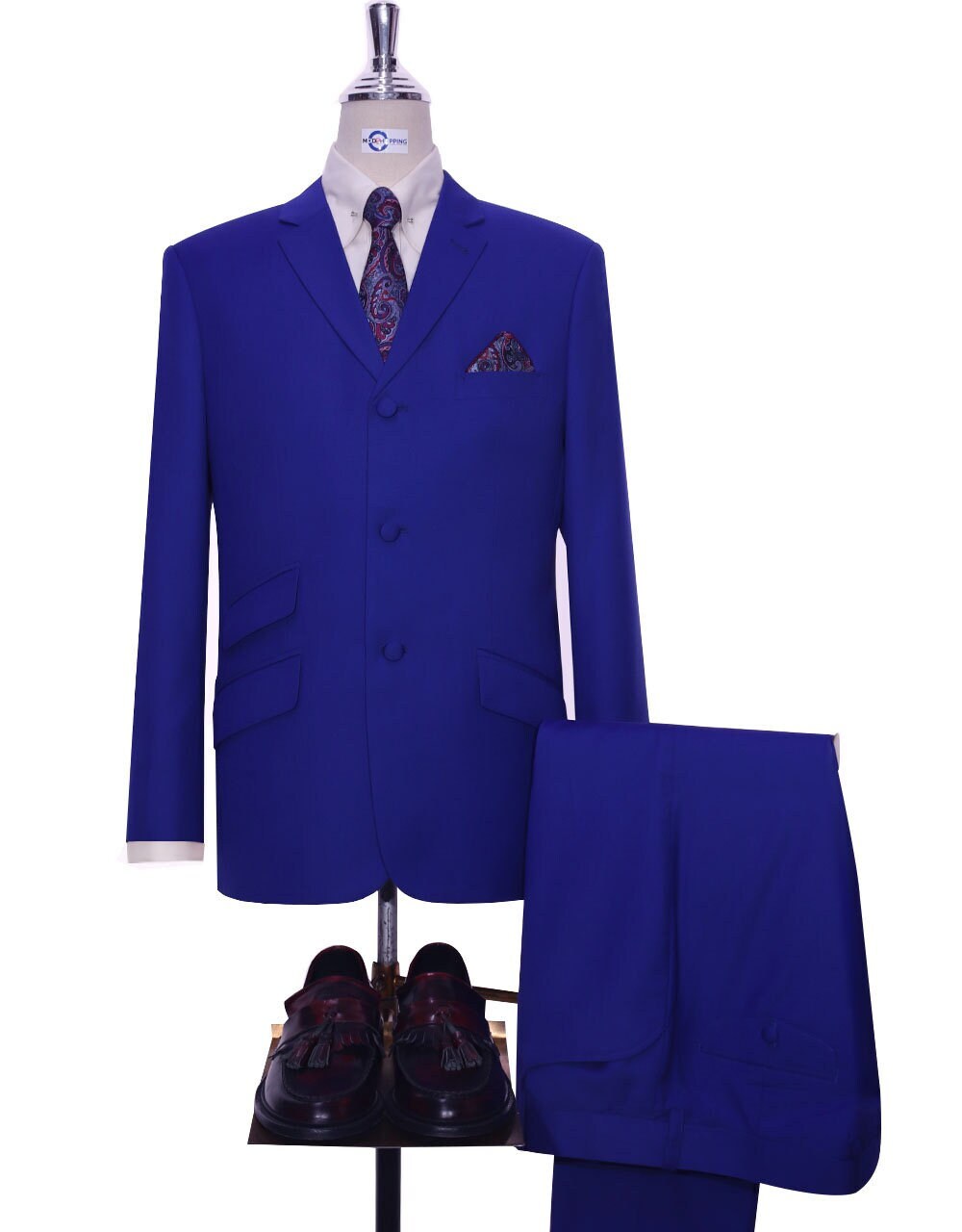 60s Mod Fashion Royal Blue Suit - Etsy