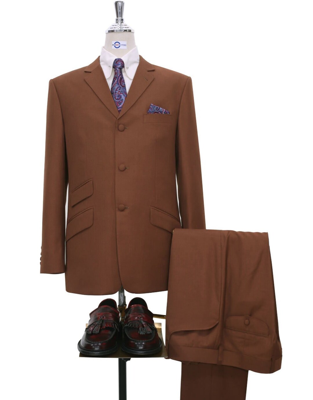 Brown Suit | Vintage Style Brown Mod Suit - Etsy