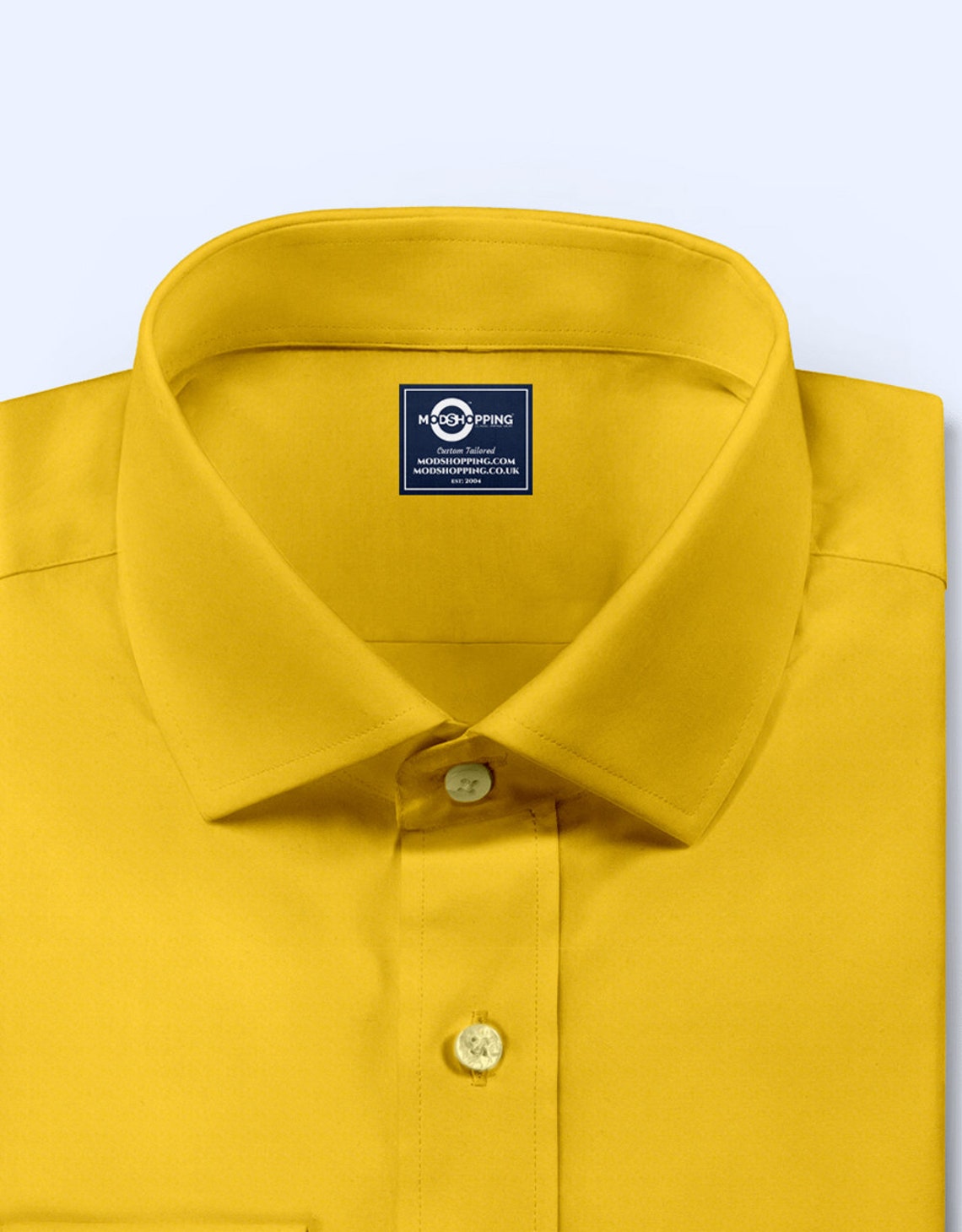 Men's Shirt - Yellow Color Spread Collar Shirt - Etsy