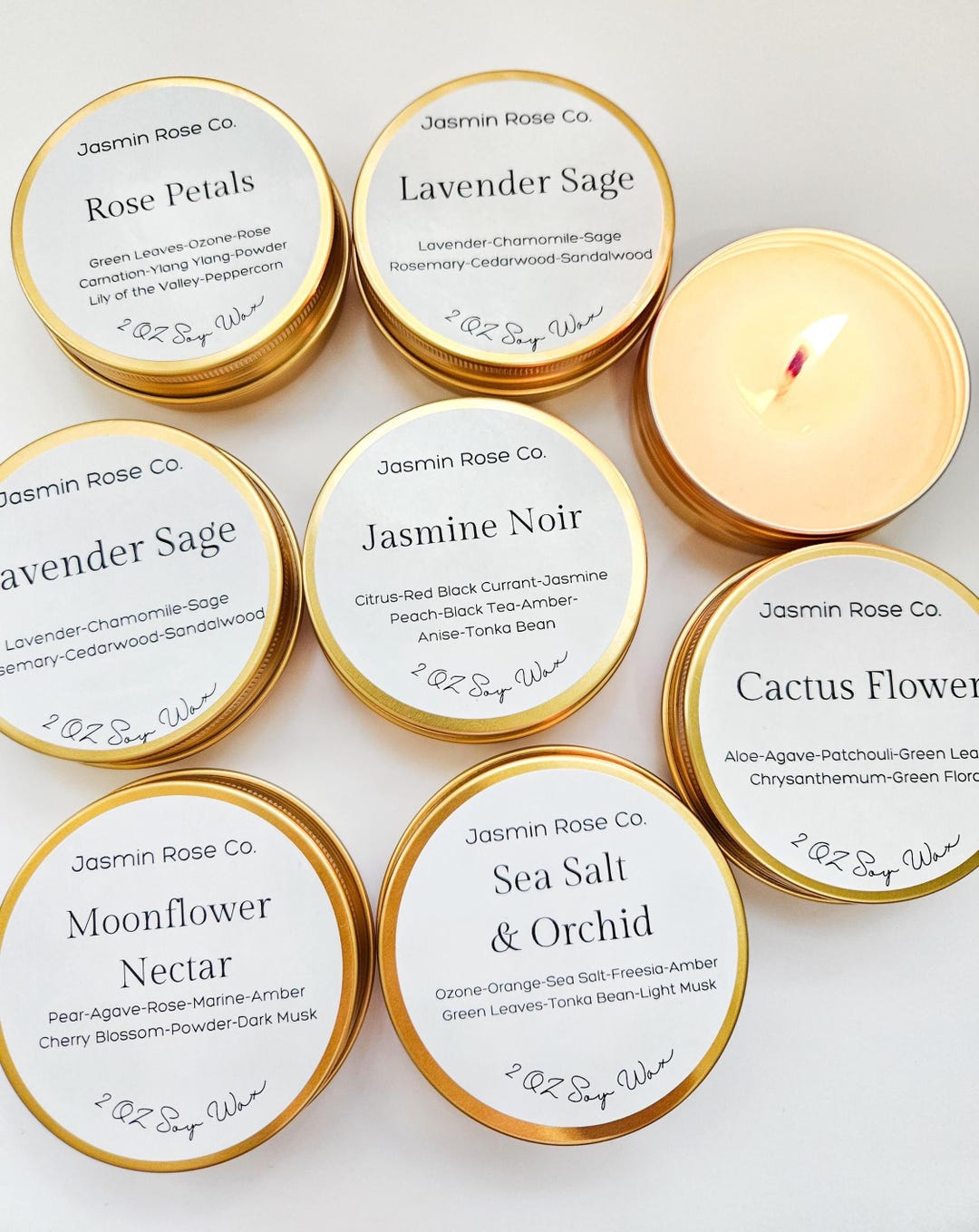 MINI CANDLES Secret Garden Collection Set Travel Tins Soy Wax Candles ...