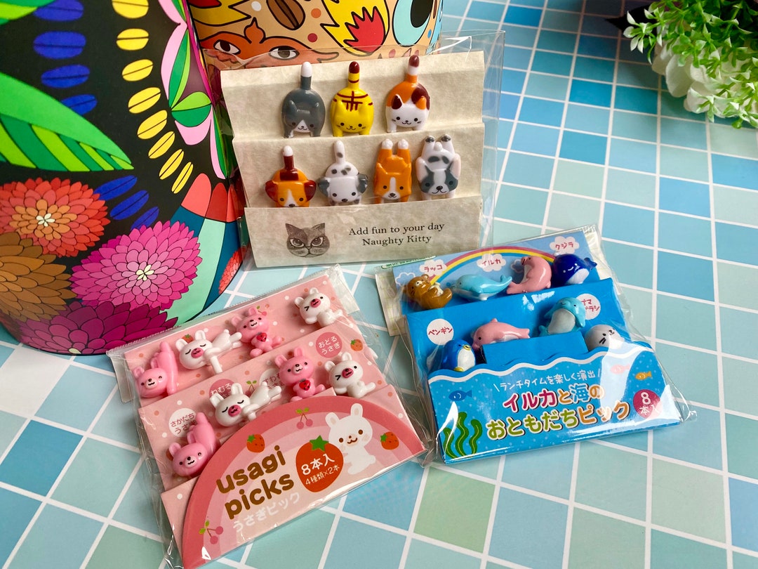 Cute Lunch Bite Picks, Food, Lunch, Bento Picks, Mini Forks, Kids Lunch ...