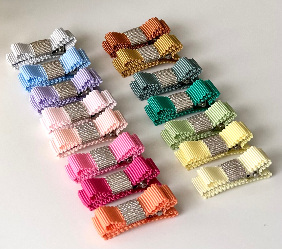 Set of 2 : High Quality Japanese ribbons Toddler Hair Clip | Etsy