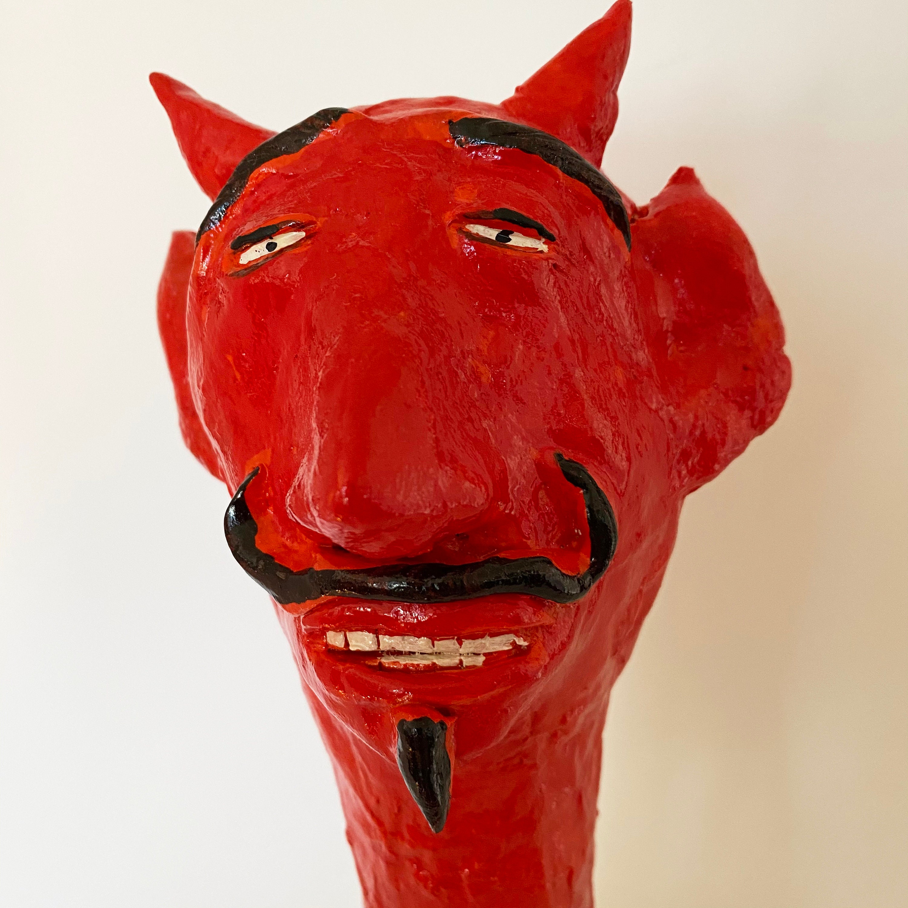 Big Red Paper Mache Devil Sculpture - Etsy